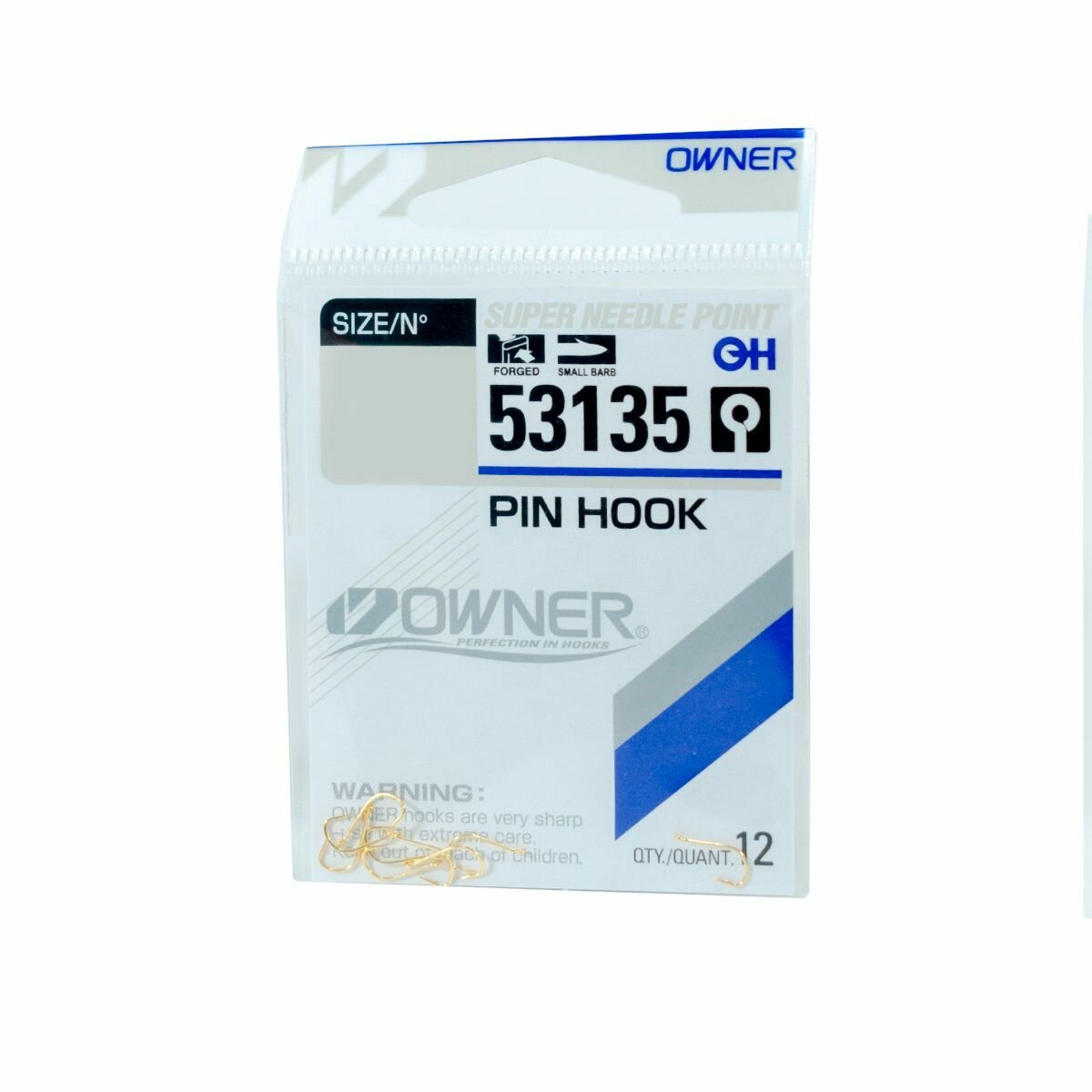 Крючки рыболовные Owner 53135 № 10 (10шт) Pin Hook, одинарные