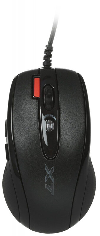 Мышь A4Tech "X-710", для правой руки, 7 клавиш, проводная, оптическая, USB, черная — фото 1
