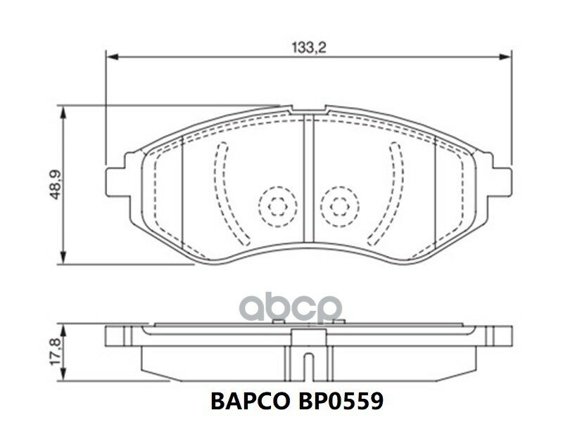 Колодки тормозные дисковые передние BAPCO арт. BP0559