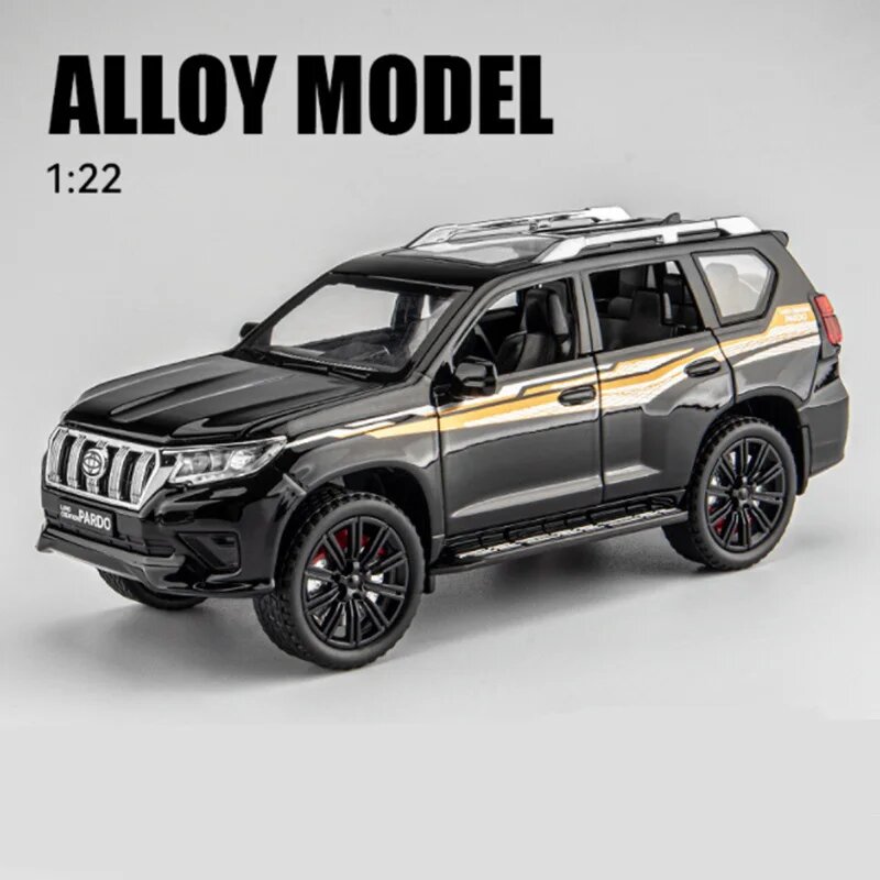 Модель автомобиля Toyota Land Cruiser Prado 1:22, черный