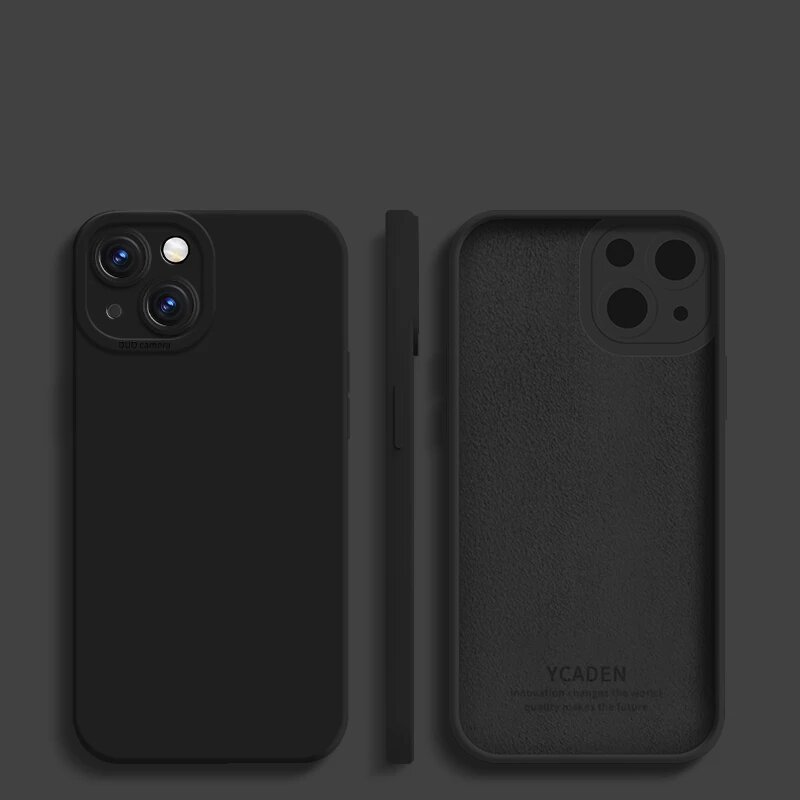 Черный силиконовый чехол для iPhone 13