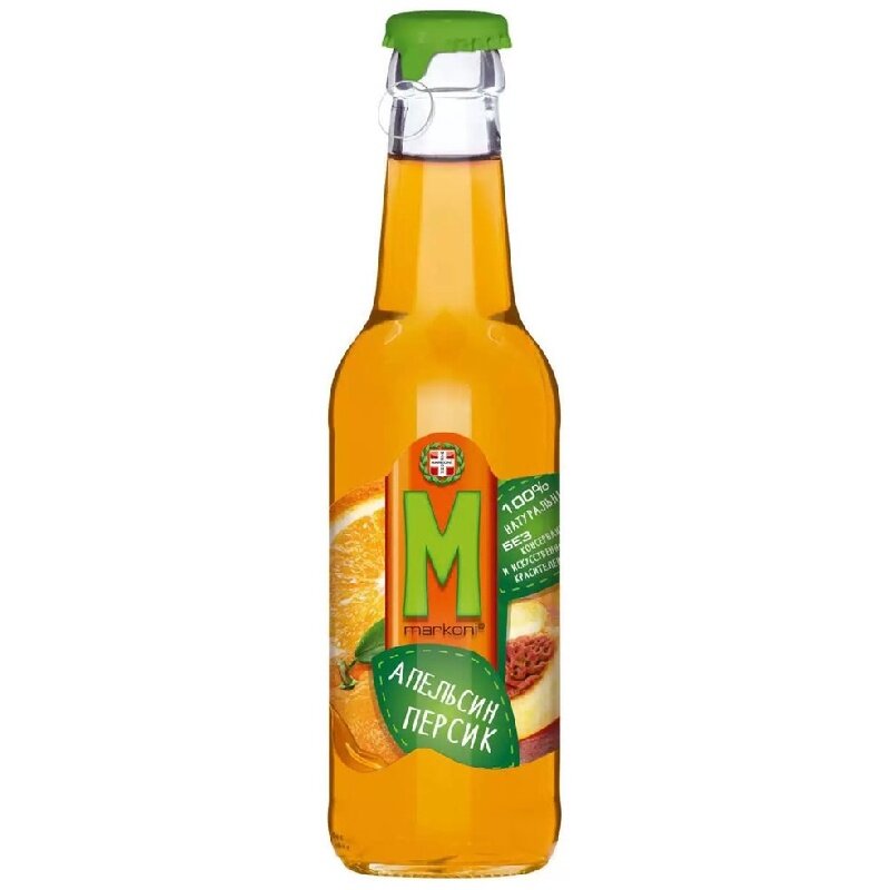 Напиток MARKONI Апельсин-Персик сокосодержащий /стекло/ 0,25л