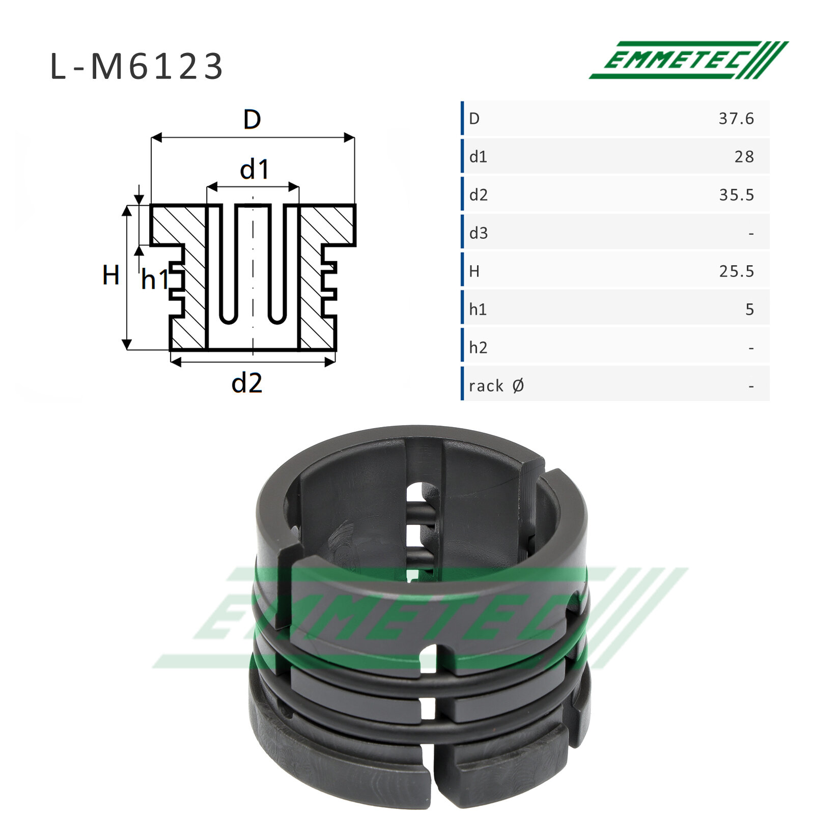 LM6123 Emmetec Втулка рул. рейки Lexus ES 28*34/35