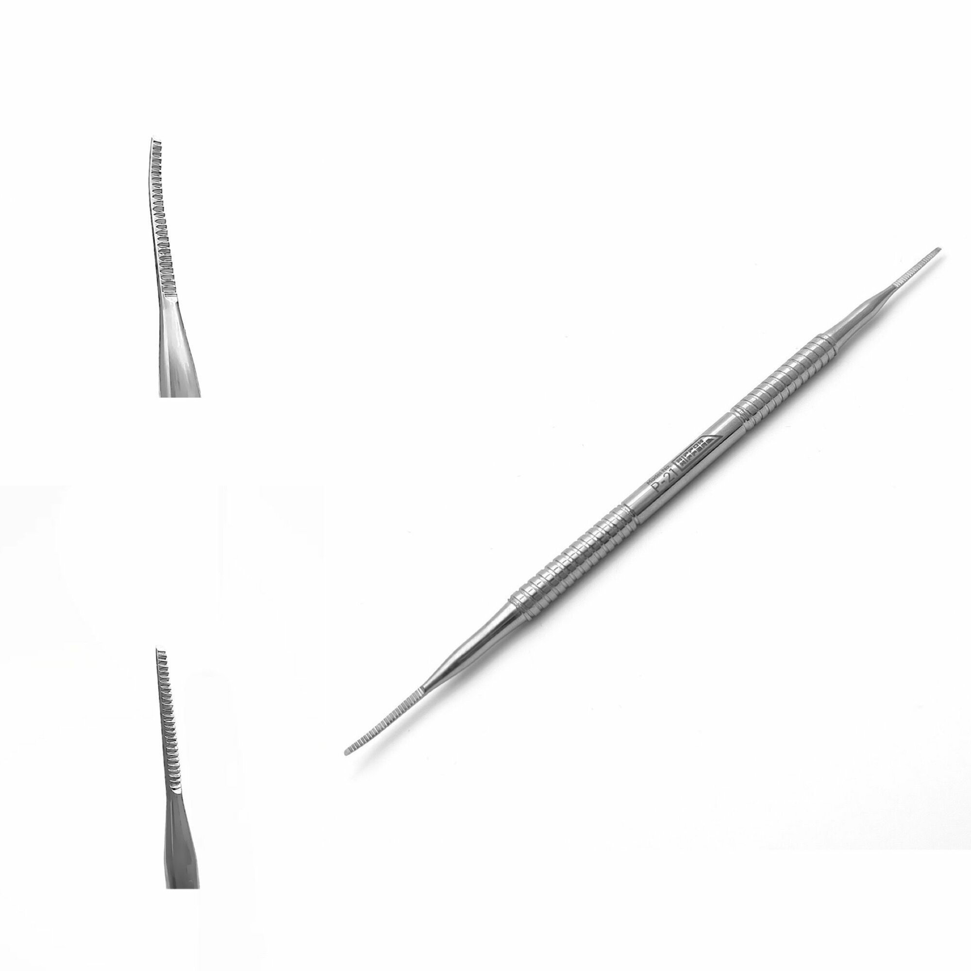 Шлифовка Nippon Nippers P-21, для педикюра, нержавеющая сталь, рифленая ручка, 15 см, серебристая