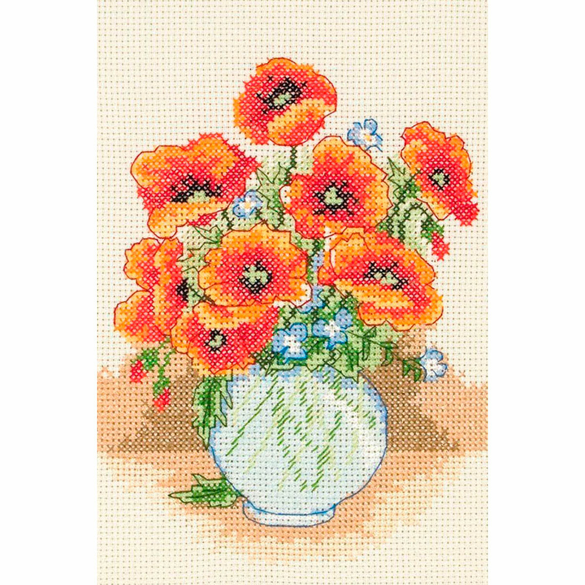 Набор для вышивания Anchor "Poppy Vase" 23*16см, MEZ Венгрия, AK122