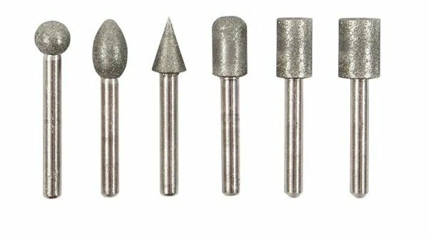 Шарошки усил сталь с алмаз напылением хвостовик 6шт FIT