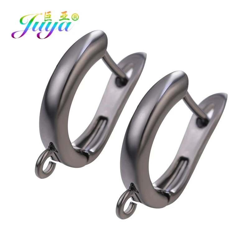Juya серебряные черные крючки для ушей