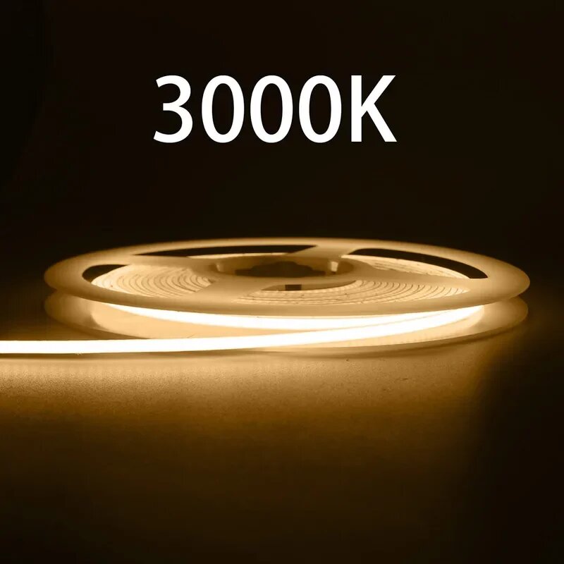KNOW SHINE Светодиодная лента COB 2.7 мм / 4 мм 12В 3000K, 4 м, 12V 2.7mm Width