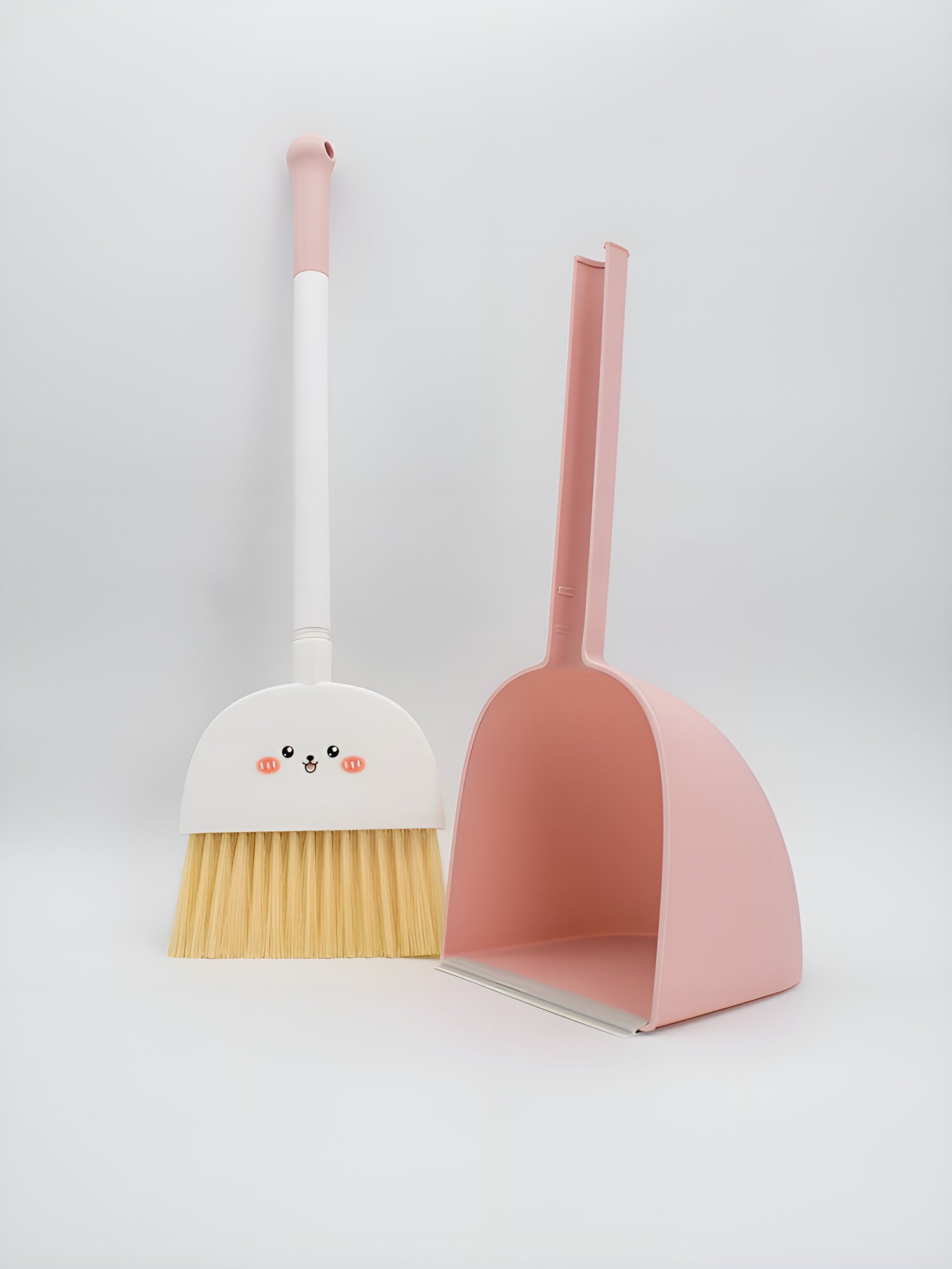 Щетка для уборки / веник с совком "Big bunny", pink, 52 х 17 х 15 см