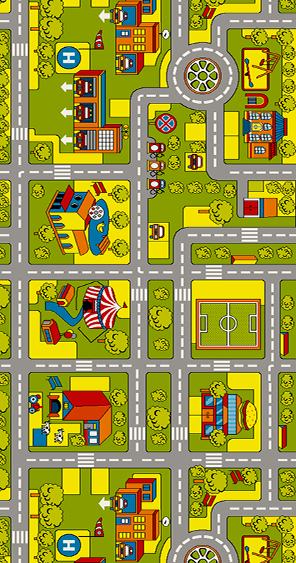 Ковровая дорожка, Рулон, Зелёный, Жёлтый, Красный, Серый, Детский, Игровой, на пол, в гостиную, спальню, в ассортименте (300 см. на 2500 см.)