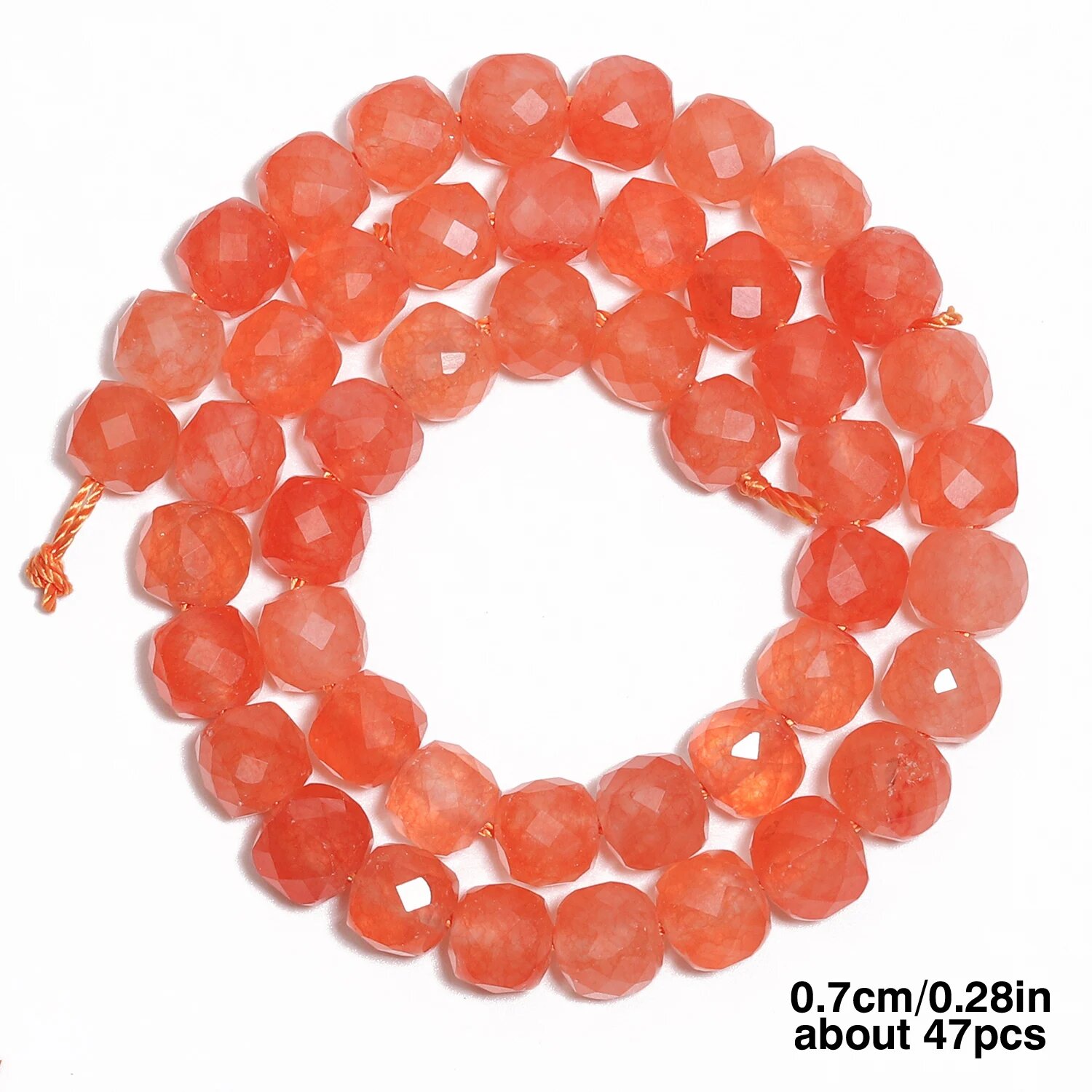 ААА граненые бусины-кубики оранжевые нефритовые бусины из натурального камня для изготовления ювелирных изделий DIY Подвески Браслеты Аксессуары 7 мм