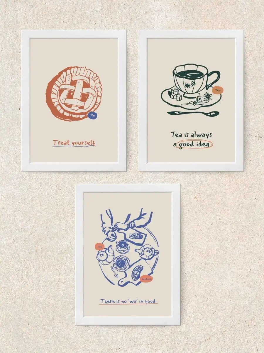 Набор интерьерных постеров Кухня, А3 (фотопанно, плакат)