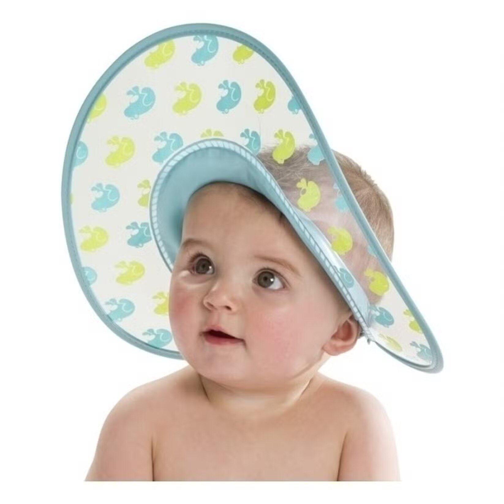 Защитный козырек для мытья головы Babymoov зеленый, ободок, лягушки