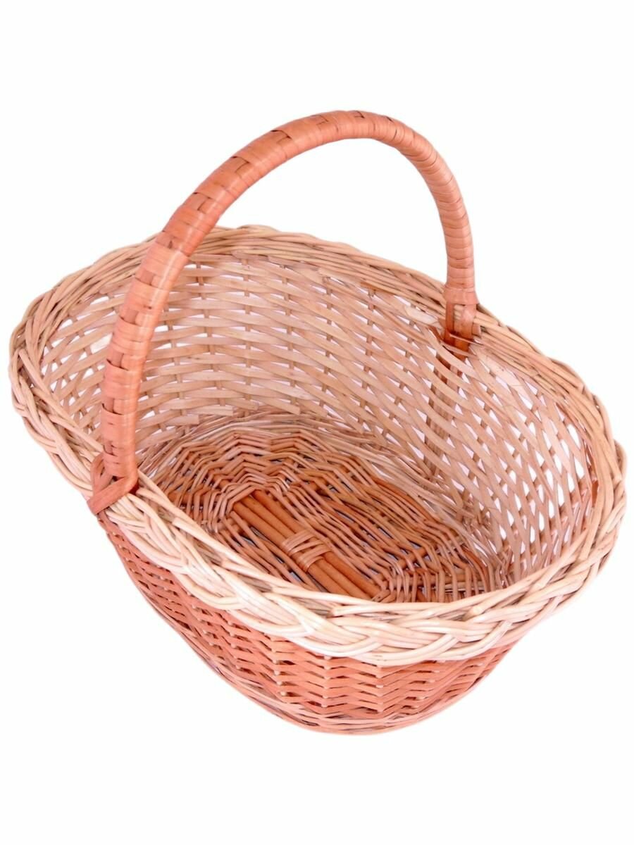 Корзина плетеная грибная низкая 1(маленькая), пасхальная, ручное плетение из лозы