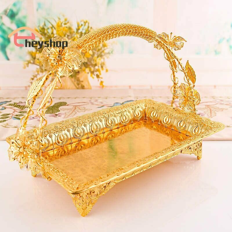 Фруктовница, Однослойная корзина для фруктовых закусок из золотистого металла