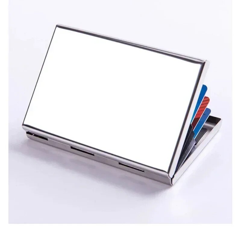 RFID-блокирующий алюминиевый кошелек с логотипом Белый, SILVER MIRROR, Blank