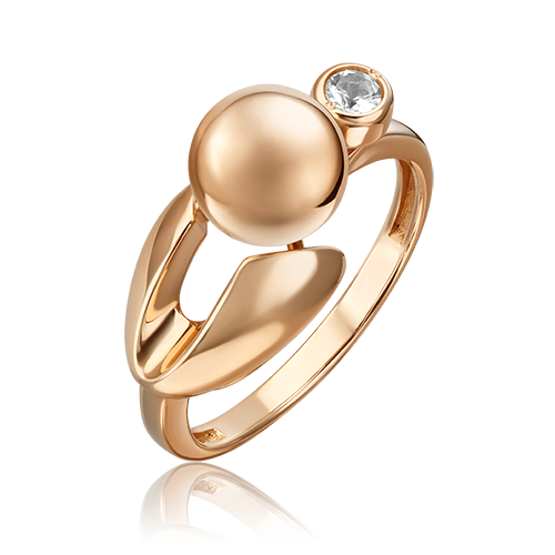 Кольцо, красное золото, 585 проба, топаз