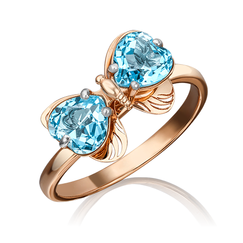 Кольцо, красное золото, 585 проба, топаз