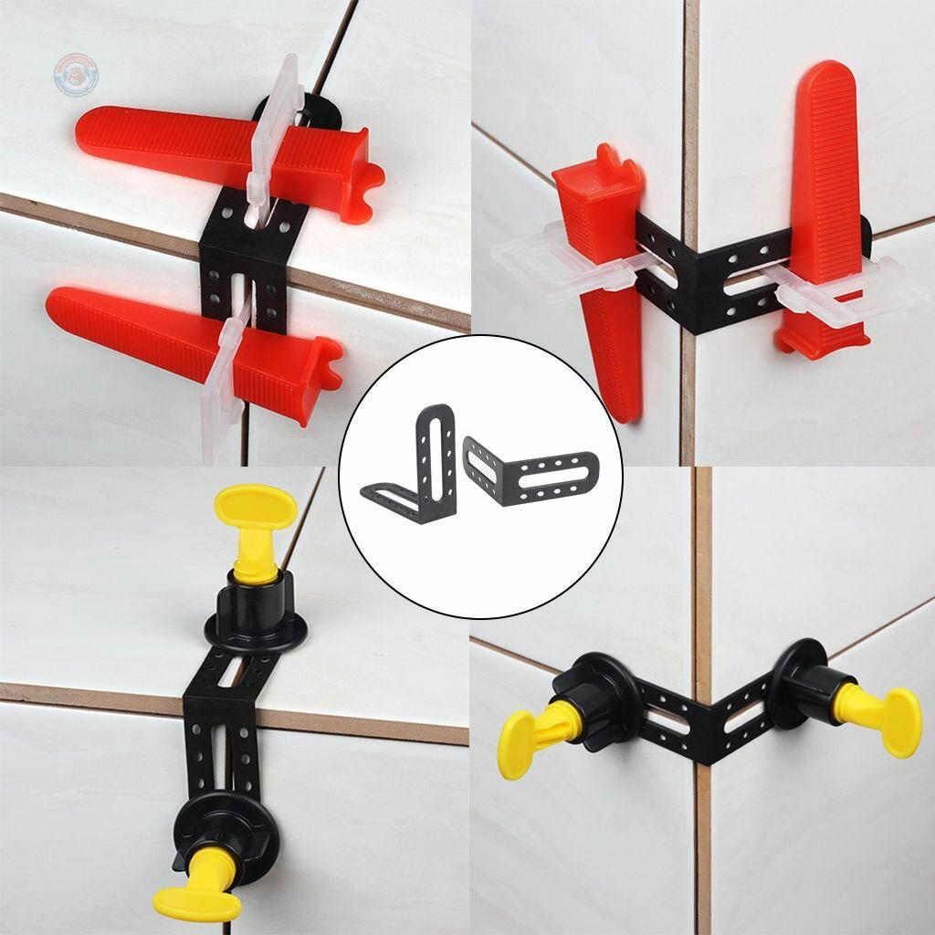 Комплект крепежа из 25 стальных распорок для выравнивания плитки, система перекрестного выравнивания углов, съемные многоразовые прокладки для идеального пола и стен