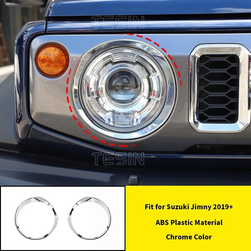 TESIN автомобильная передняя фара, аксессуары для Suzuki Jimny 2019 2020 2021 2022 2023 2024 Chrome