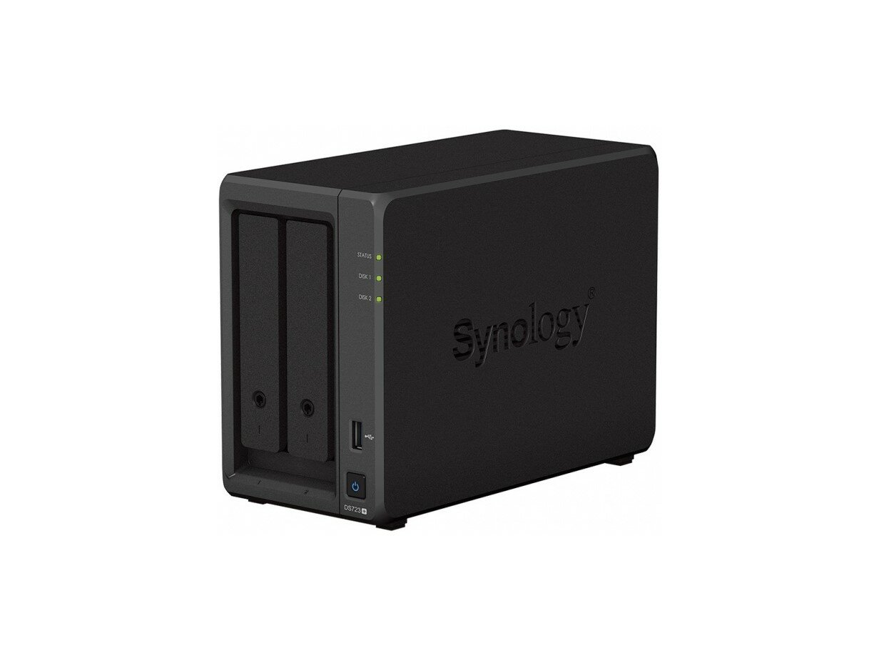 Сетевой накопитель NAS Synology DS723+, без HDD, черный