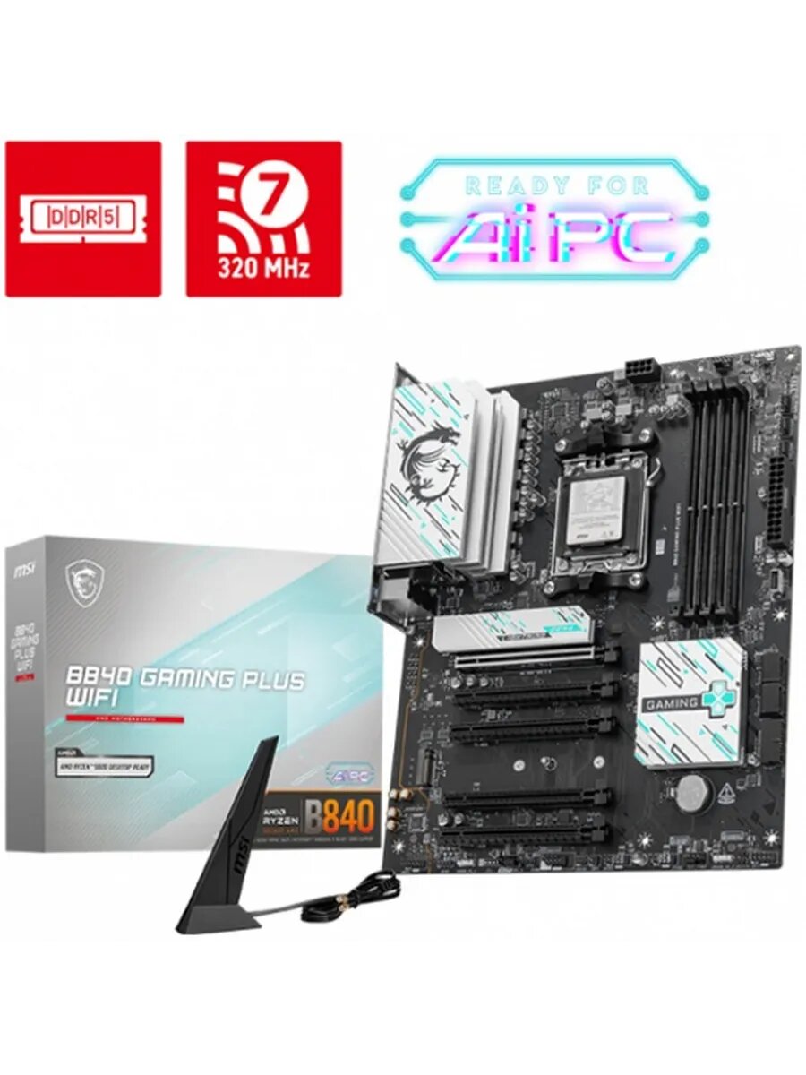 Материнская плата B840 GAMING PLUS WIFI (AM5, ATX)