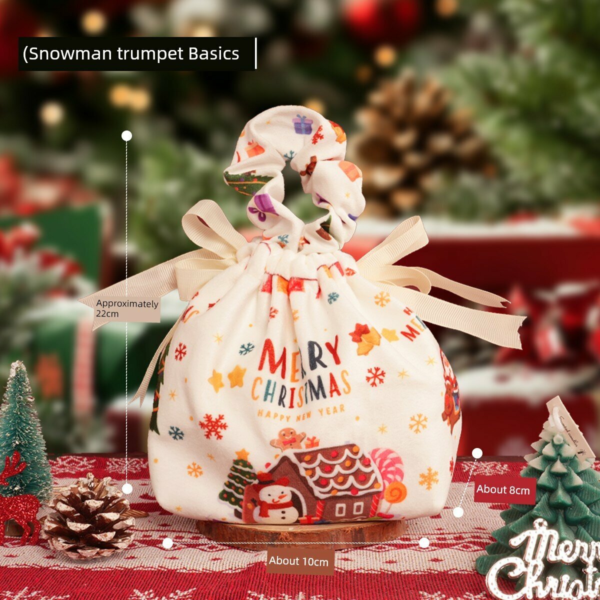 Рождественский мешок с снеговиком малый размер базовый дизайн детские конфеты упаковка ручной подарочный ящик