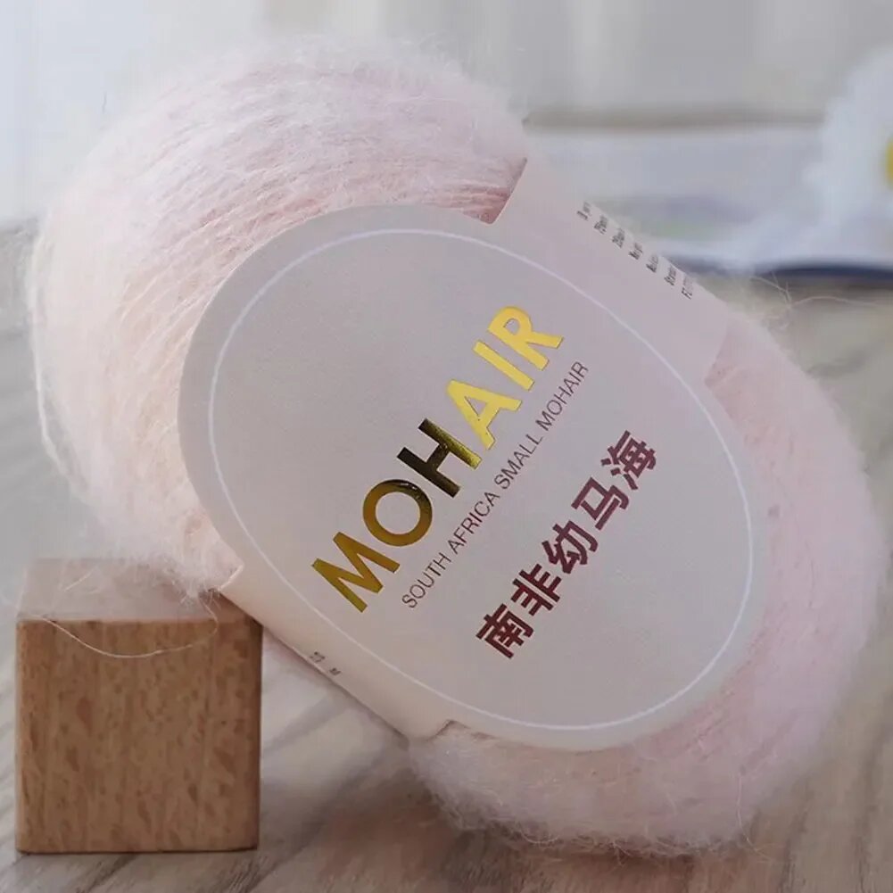 Мохеровая пряжа, Розовый, 25г, A 15 Light Pink