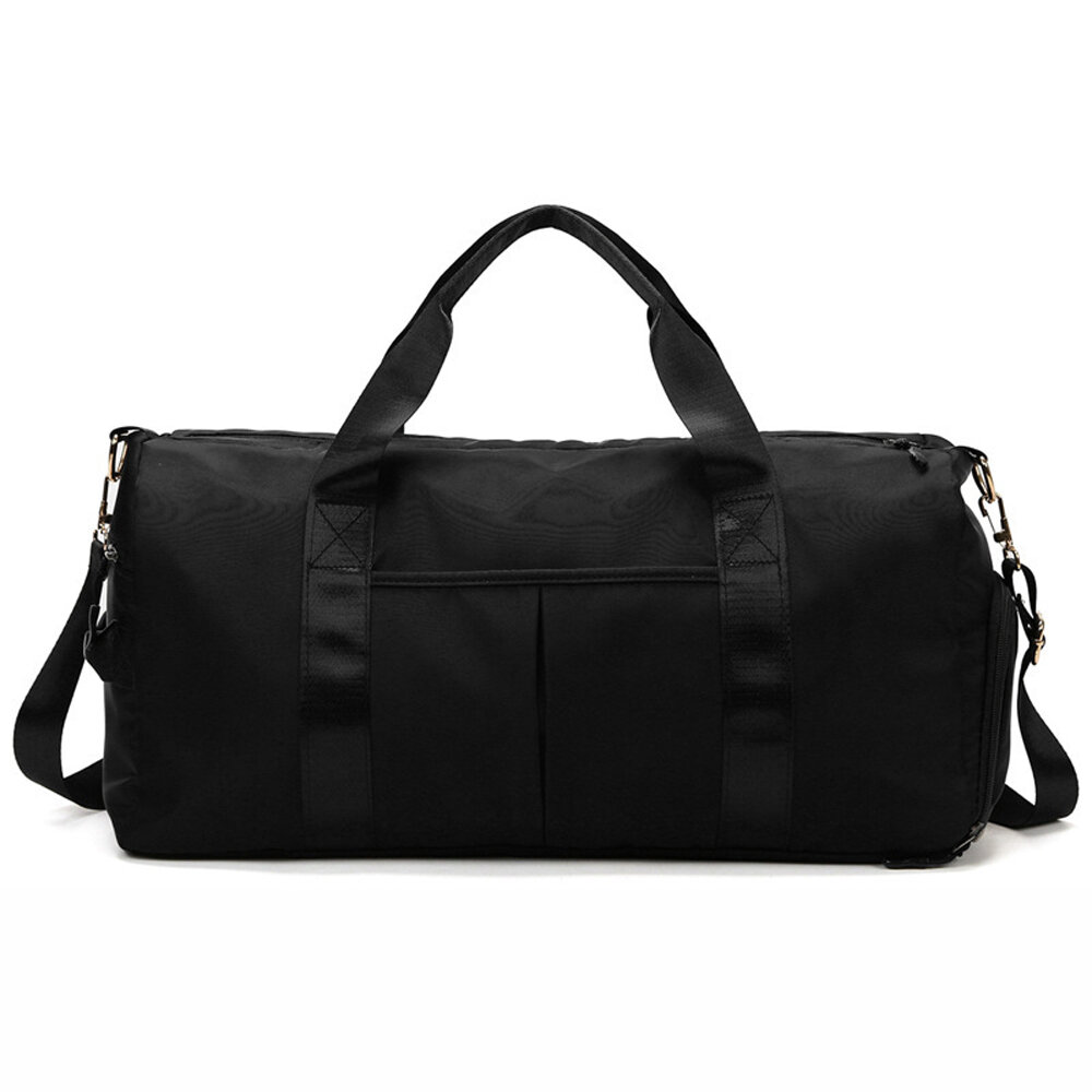 Спортивный чемодан для мужчин и женщин Gym Bag с влажной карманом и отделением для обуви из тканого материала Oxford, цвет Черный/Фиолетовый/Розовый, размер 470*230*260 мм, вес упаковки 420 г, количество 1 шт, для спорта, гимнастики, тренировок,