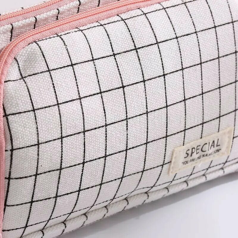 Пенал школьный для девочек подростков Magic Box белый в клетку