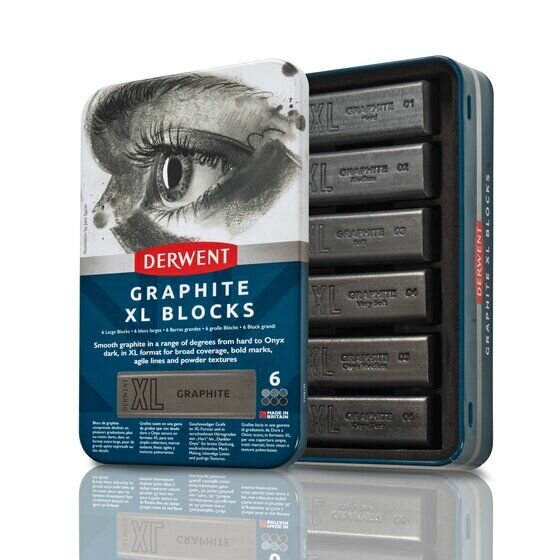 Набор водорастворимых карандашей derwent Graphite XL Blocks 6 цвета