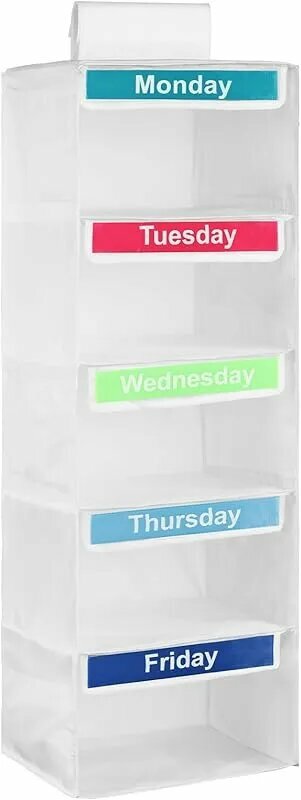 Органайзер для вещей, Еженедельное хранение одежды, подходит для мальчиков и девочек, белое