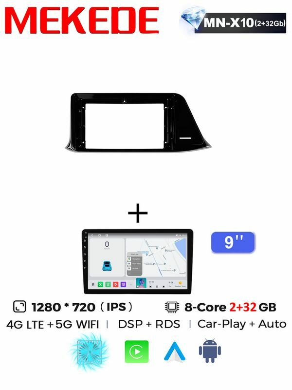 Магнитола 9" Mekede MN X10 Pro 2/32 Gb Toyota C-HR CHR 2016-2020 F1 carplay