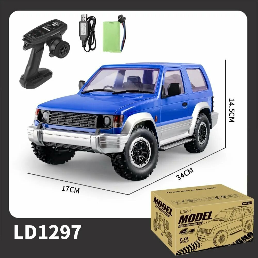 Машина на радиоуправлении полноприводная LD1297 Mitsubishi Pajero / 1:14 / цвет синий