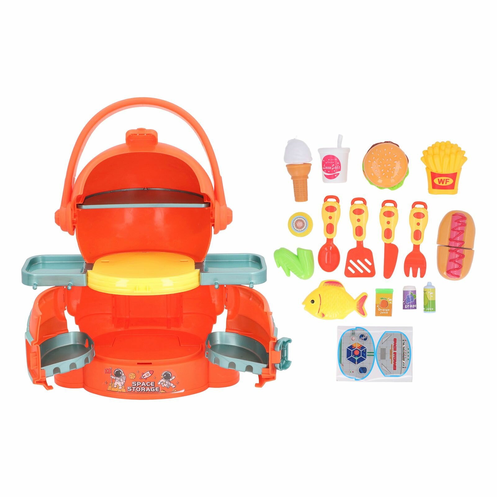 Притворись, игровой набор для фаст-фуда, оранжевый, интерактивный, развивающий, кухонный, для игр, игрушки для фаст-фуда для мальчиков и девочек