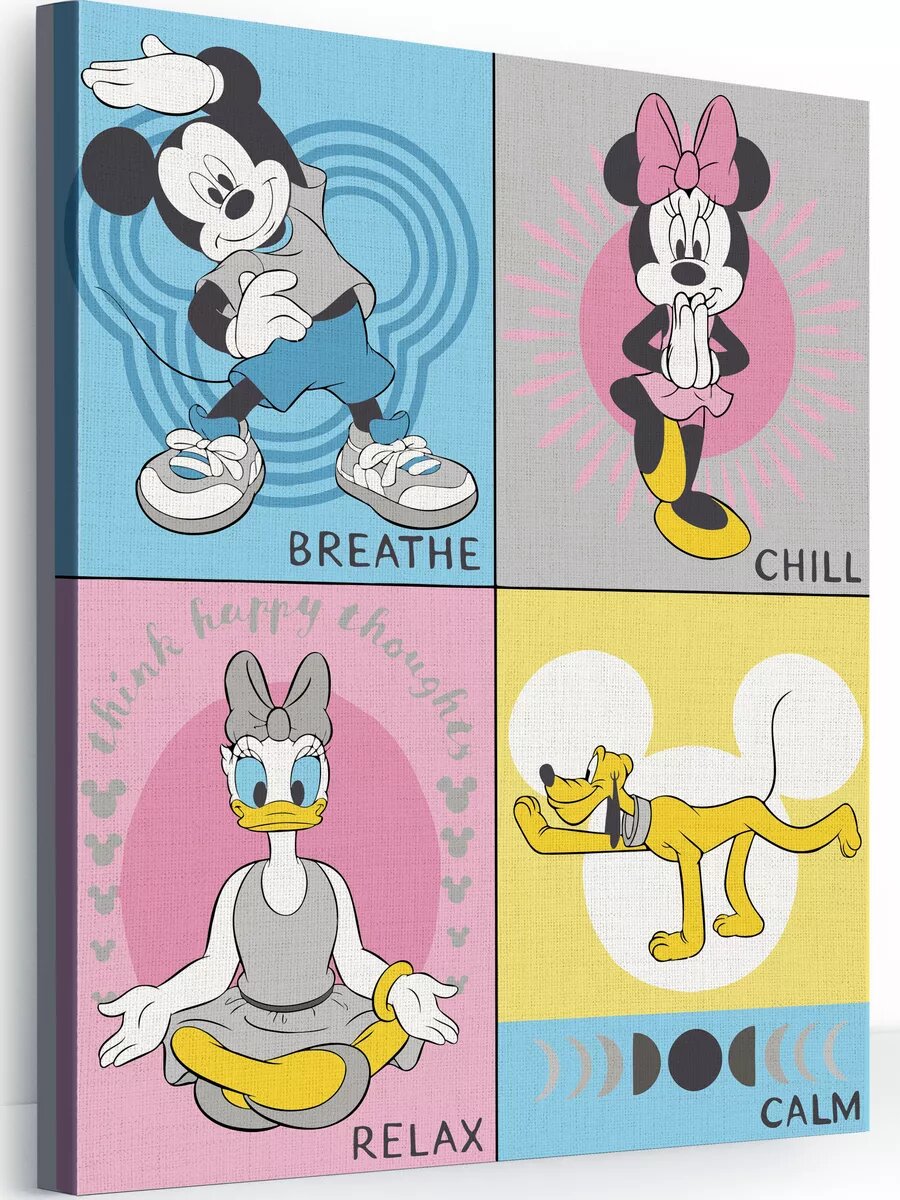 Картина по номерам на холсте с подрамником 40х50 см Микки Маус и его друзья