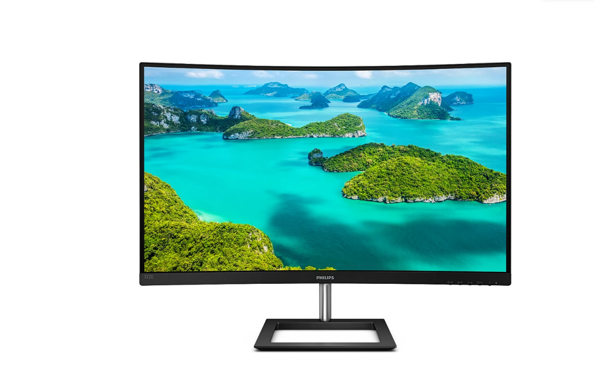 Монитор Philips 31.5" 322E1C/01 1500R, 16:9, VA, FHD, 4ms, 250cd, 75Hz, VGA, HDMI, DP