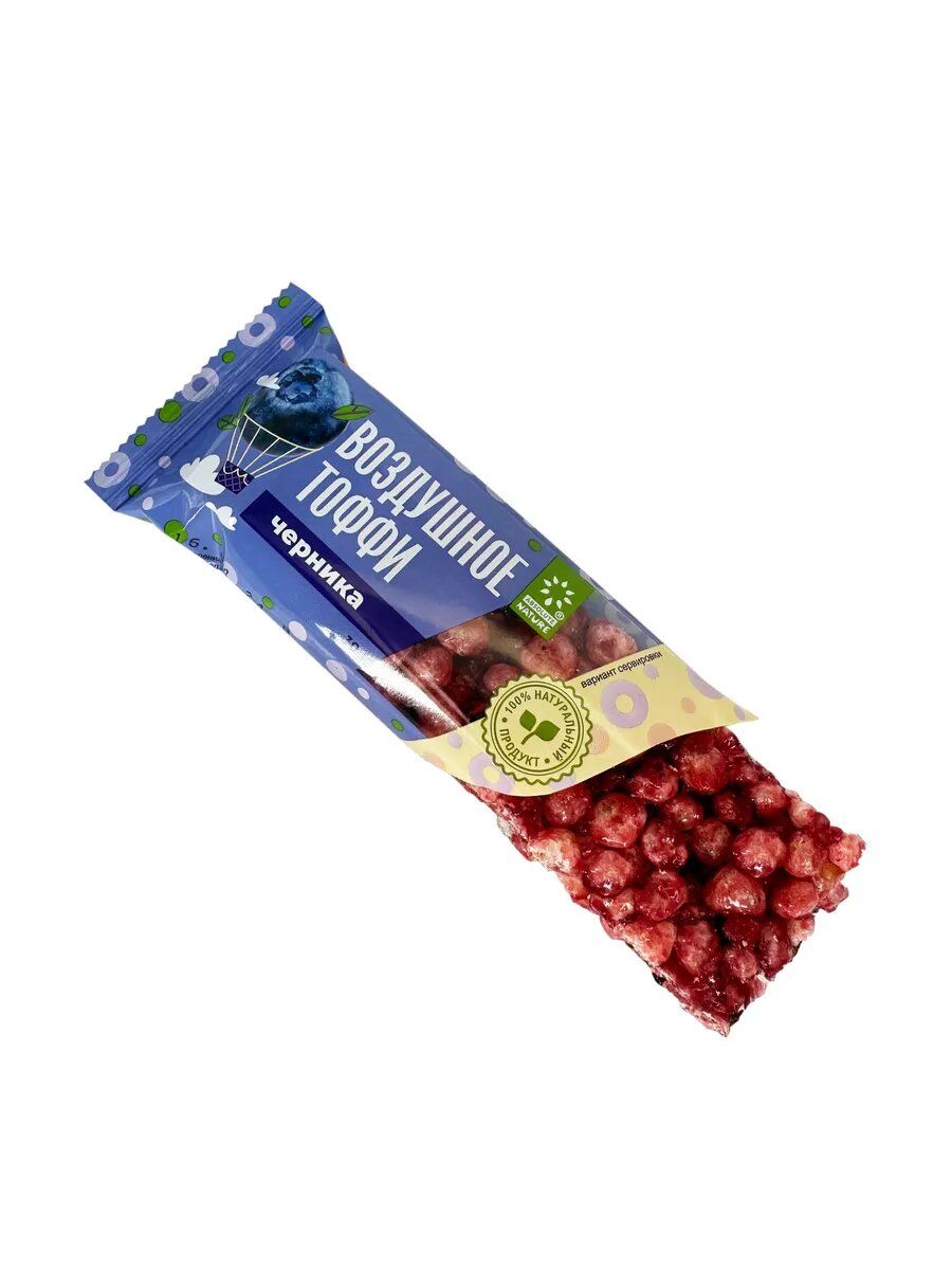 Батончик Воздушное тоффи Черника 30г