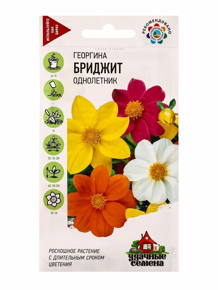 Семена цветов Георгина Бриджит, смесь 0,3 г Уд. с.
