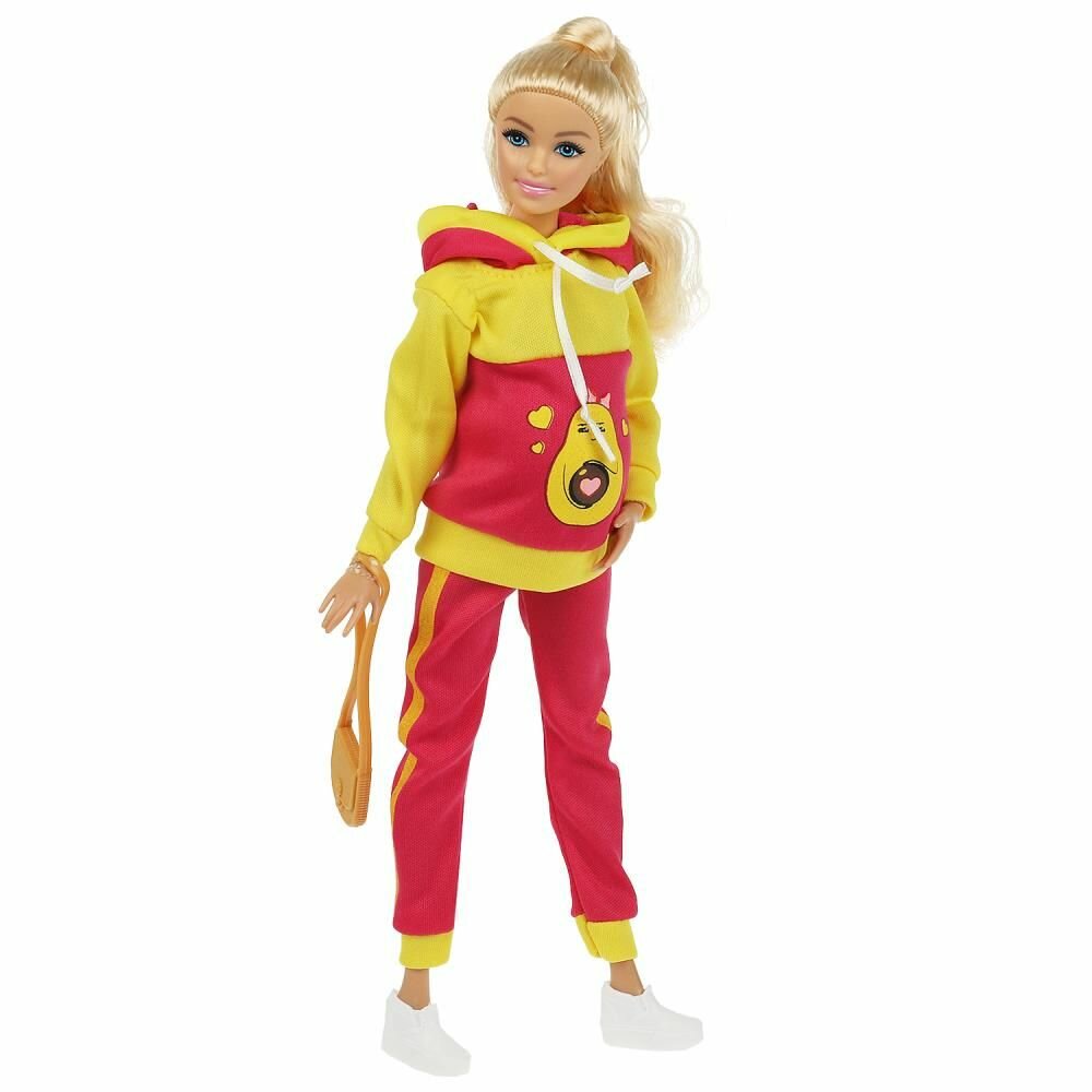 Кукла будущая мама , София беременная двойней одета в яркий спортивный костюм.