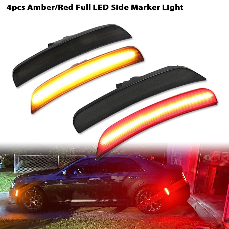 IJDM автомобильный передний/задний бампер, боковое крыло, габаритный фонарь для Chrysler 300 2015-2021 годов, передний желтый указатель поворота, 12 В