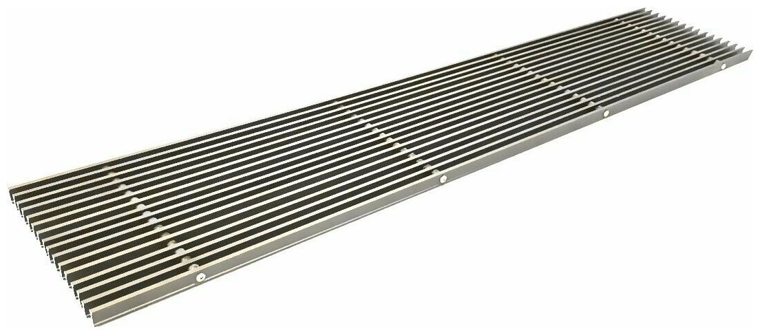 Декоративная решетка для конвектора в пол Титан КВ LONG 250*800 мм (Techno Power, Techno PPA, Techno Usual, KVZ), цвет - серебро, анодированный алюминий, без обрамления