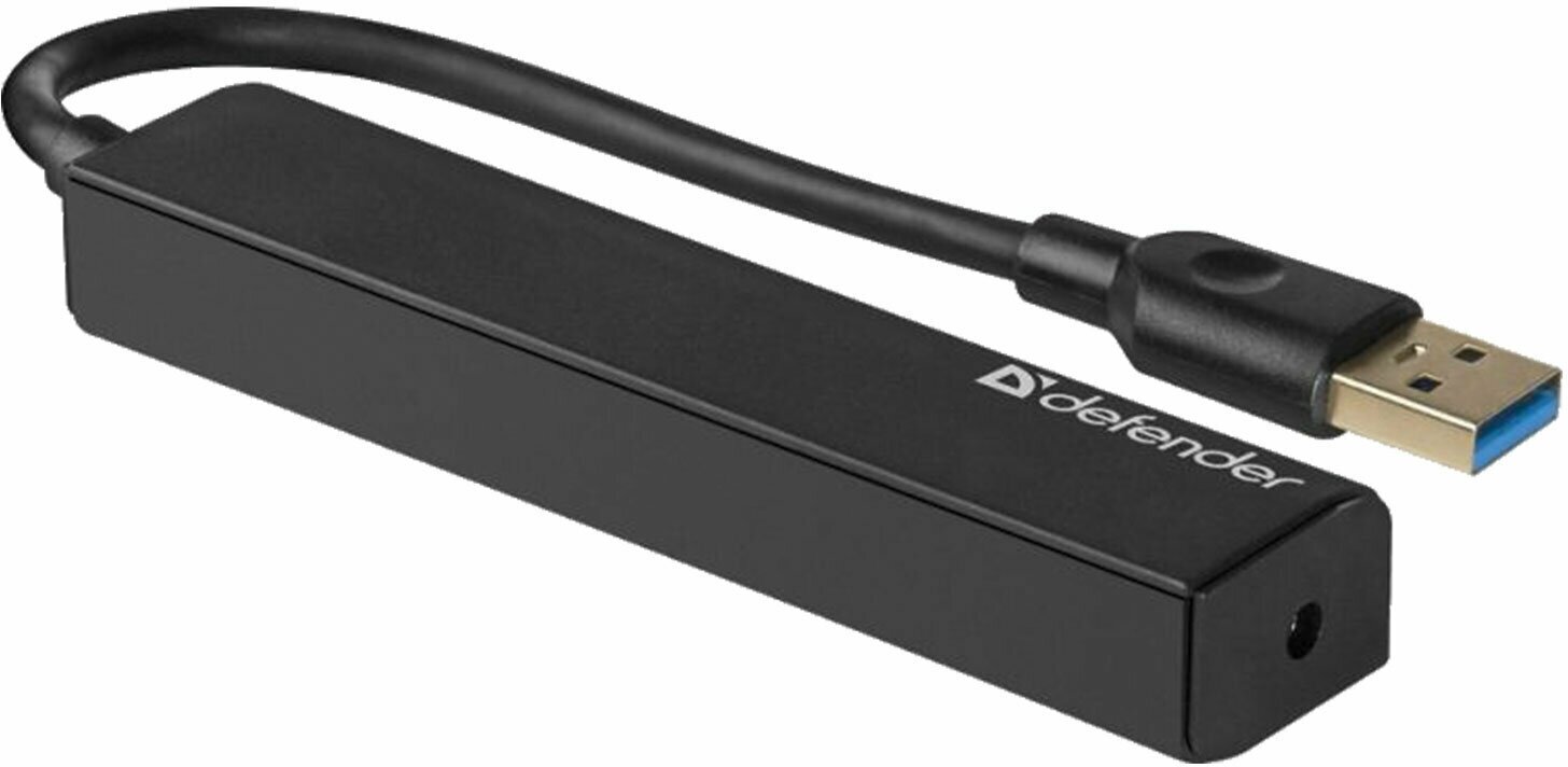 Хаб USB 3.0, 4 порта, черный, DEFENDER QUADRO EXPRESS, 83204