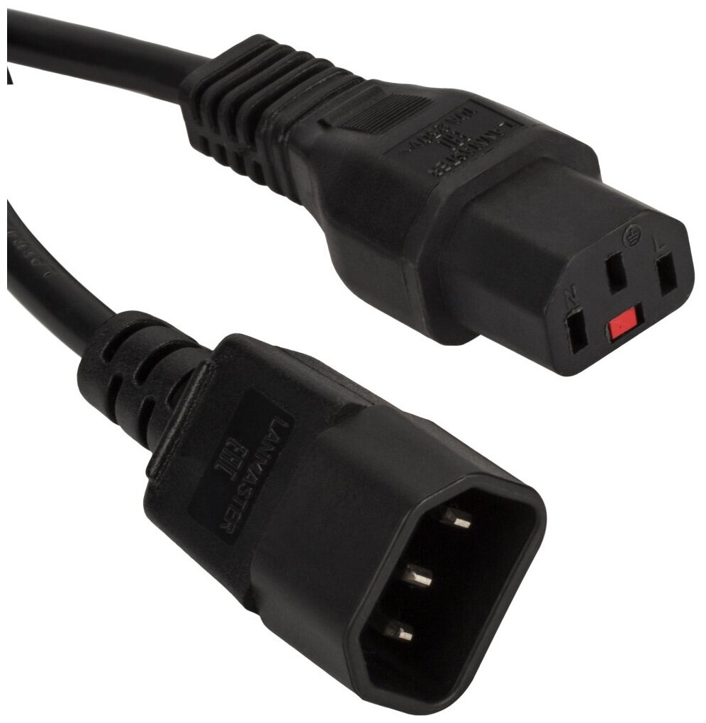 Шнур питания Lanmaster LAN-PP13/14-1.8-BK (упак:1шт) 1м черный