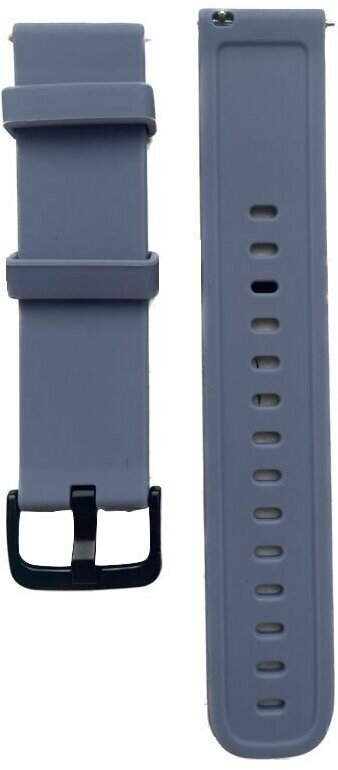 Ремешок для смарт-часов, фитнес-браслета Xiaomi, Samsung, Huawei, Honor универсальный 20 мм силиконовый браслет с пряжкой, светло серый голубой