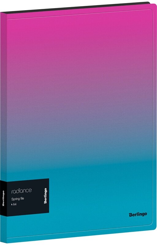 Папка с пружинным скоросшивателем Berlingo "Radiance", 17мм, 600мкм, с внутр. карманом, розовый/голубой градиент