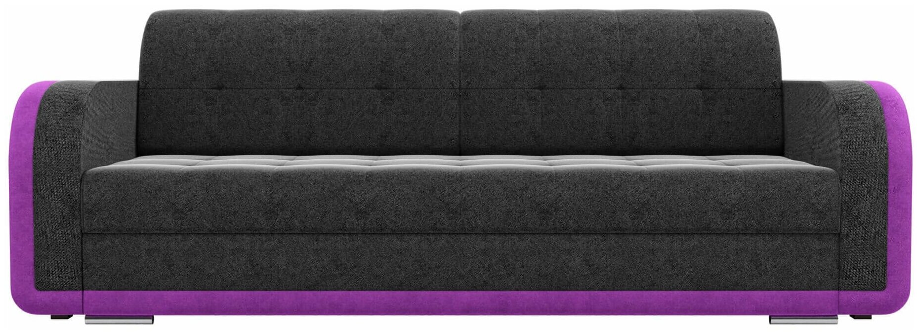 Artum Диван еврокнижка Марсель велюр черный фиолетовый