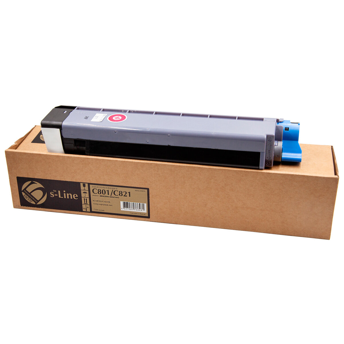 Тонер-картридж булат s-Line 44643002 для Oki C801, C821 (Пурпурный, 7300 стр.)