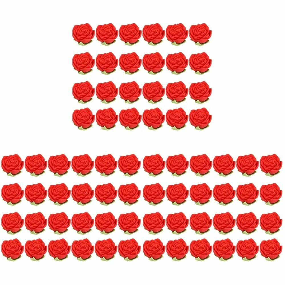 Красные ластики в виде розы для стирания карандаша набор 72 шт