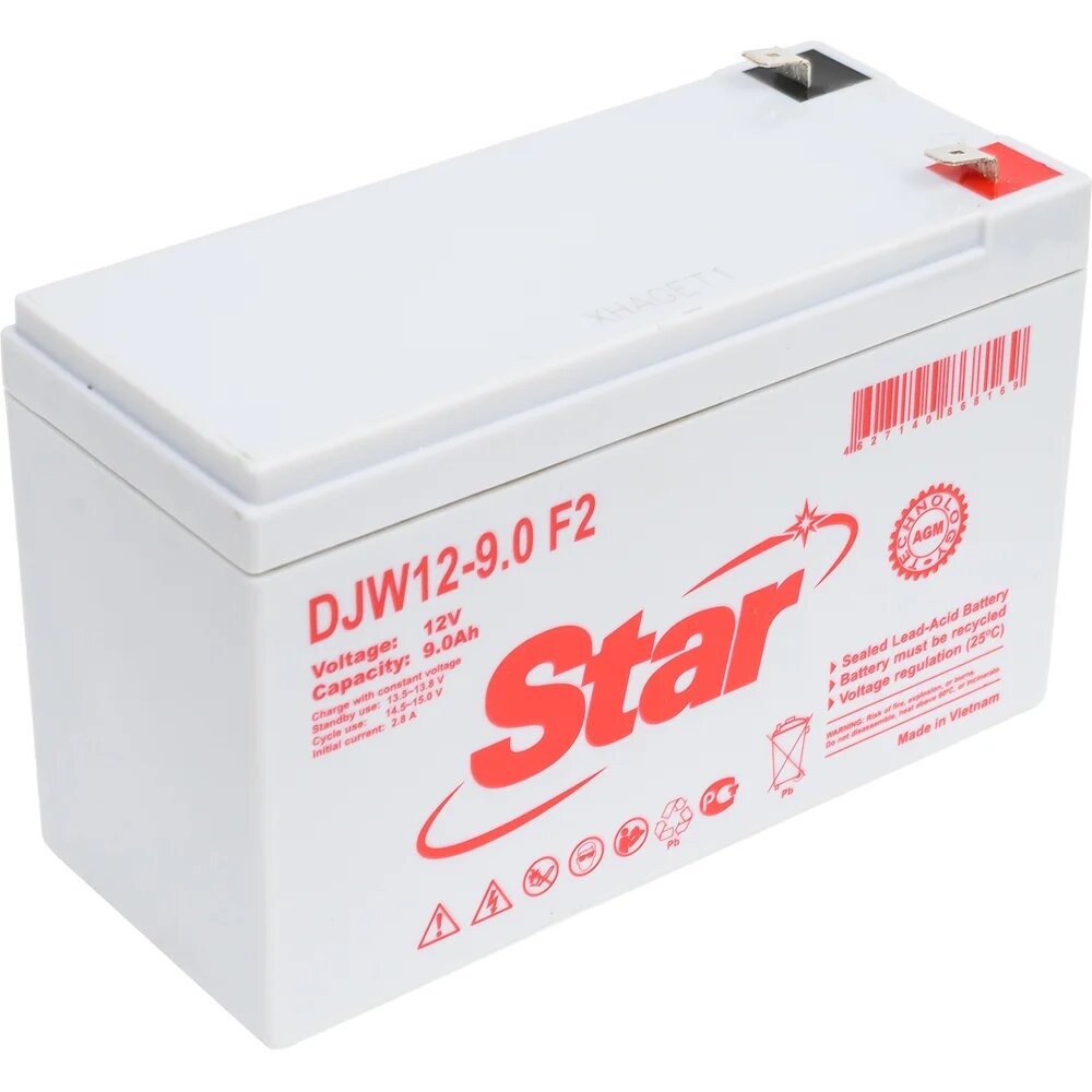 Аккумулятор для ИБП DJW12-9.0 F2 12 В, 9 А*ч Star УТ-00002533 12В прямая полярность технология